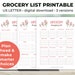 Grocery List Printable Digital Download - Etsy