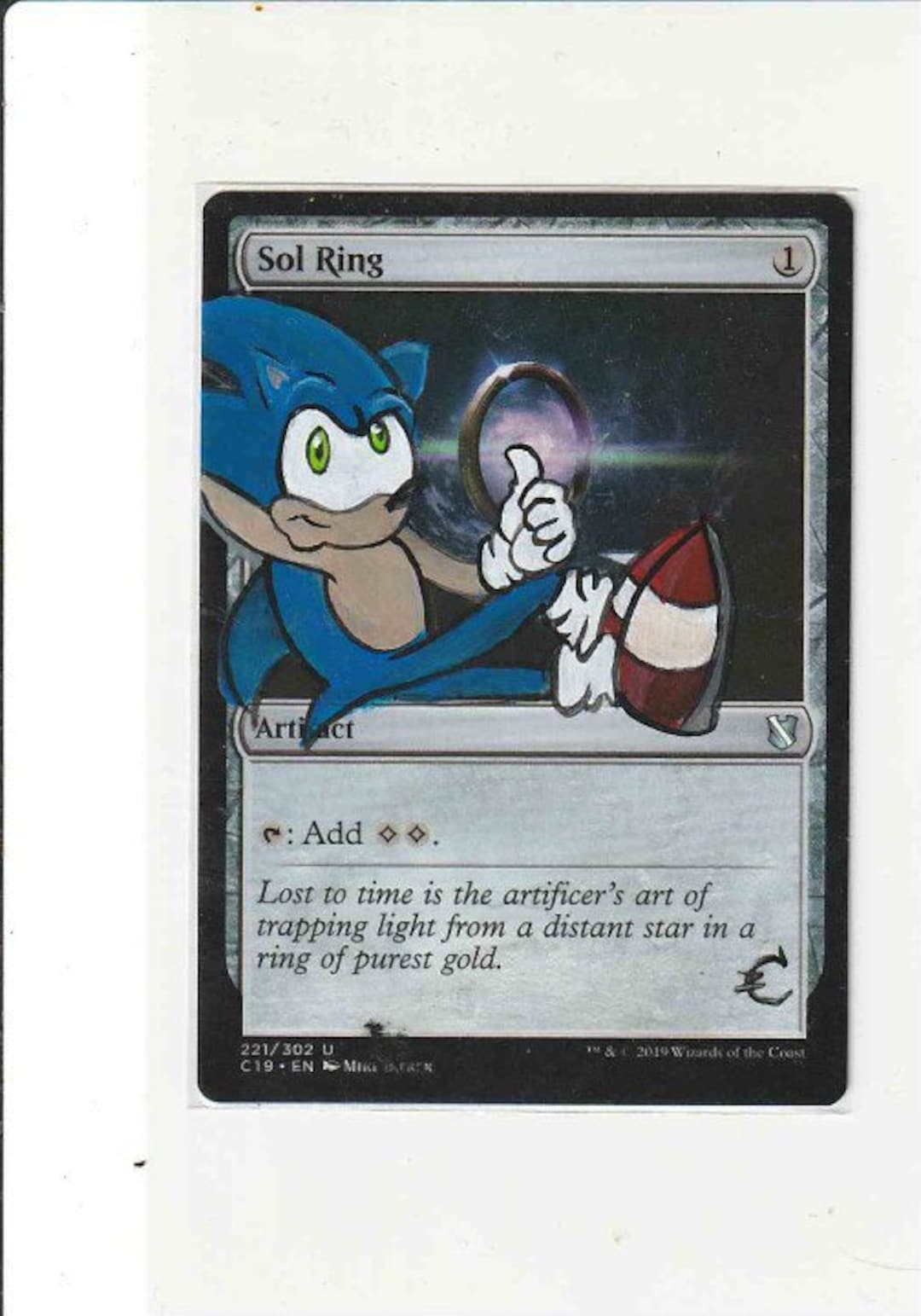 Sol Ring Sonic the Hedgehog Magic the Gathering Alter Hand Painted ...