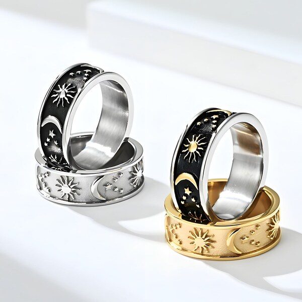 Sun and Moon Ring - Etsy