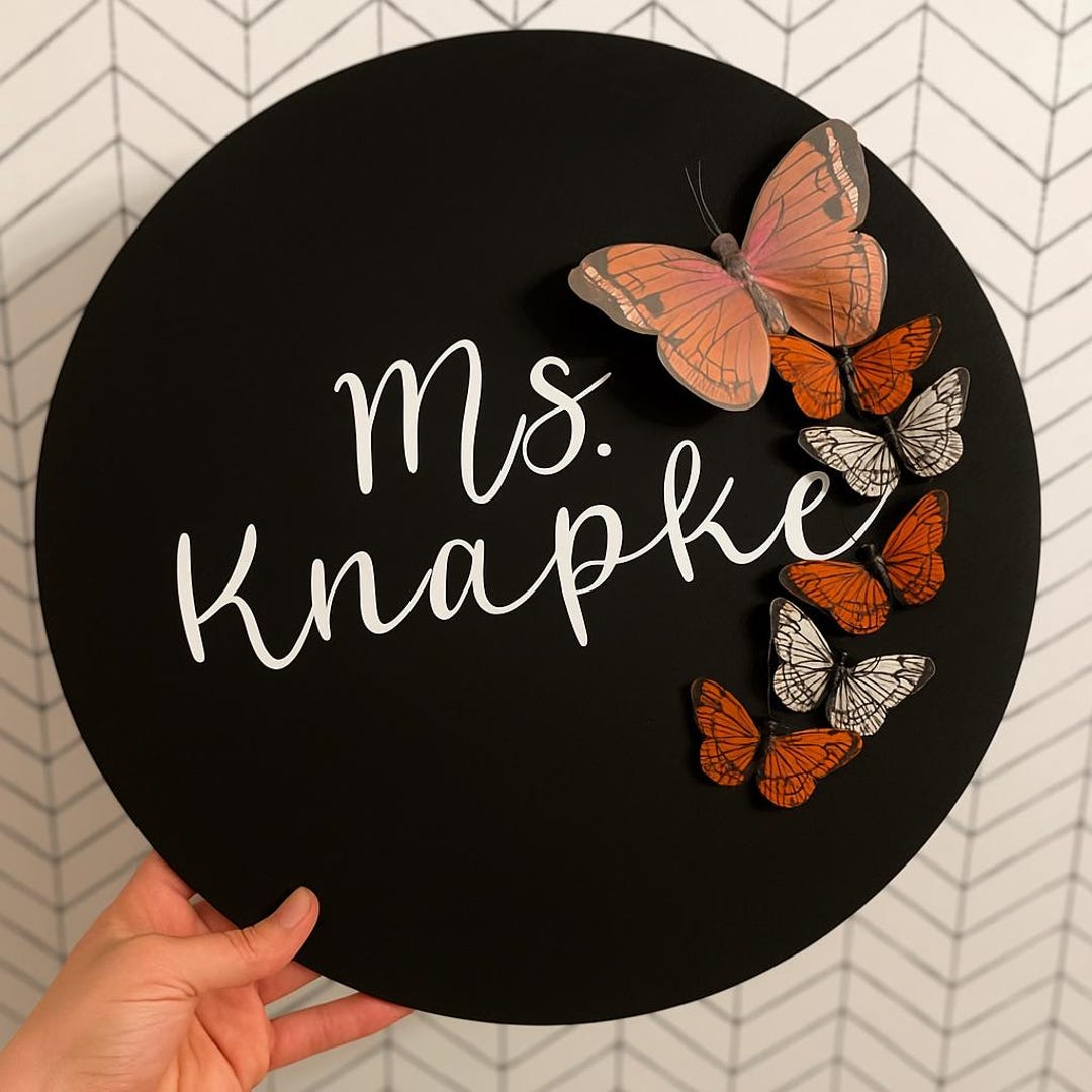 Cute Classroom Sign Boho Butterflies With Personalized Name and Colors ...