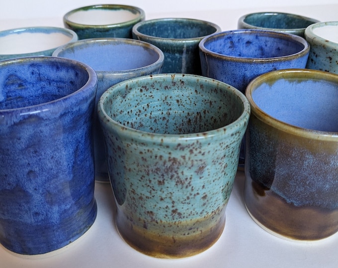 Ceramic Tumbler Cups, Small Juice Glass, Handmade Stoneware Pottery - 4 ...