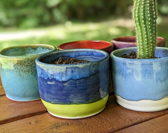 Ceramic Plant Pot With Drainage, Handmade Planter, Succulent Planter ...