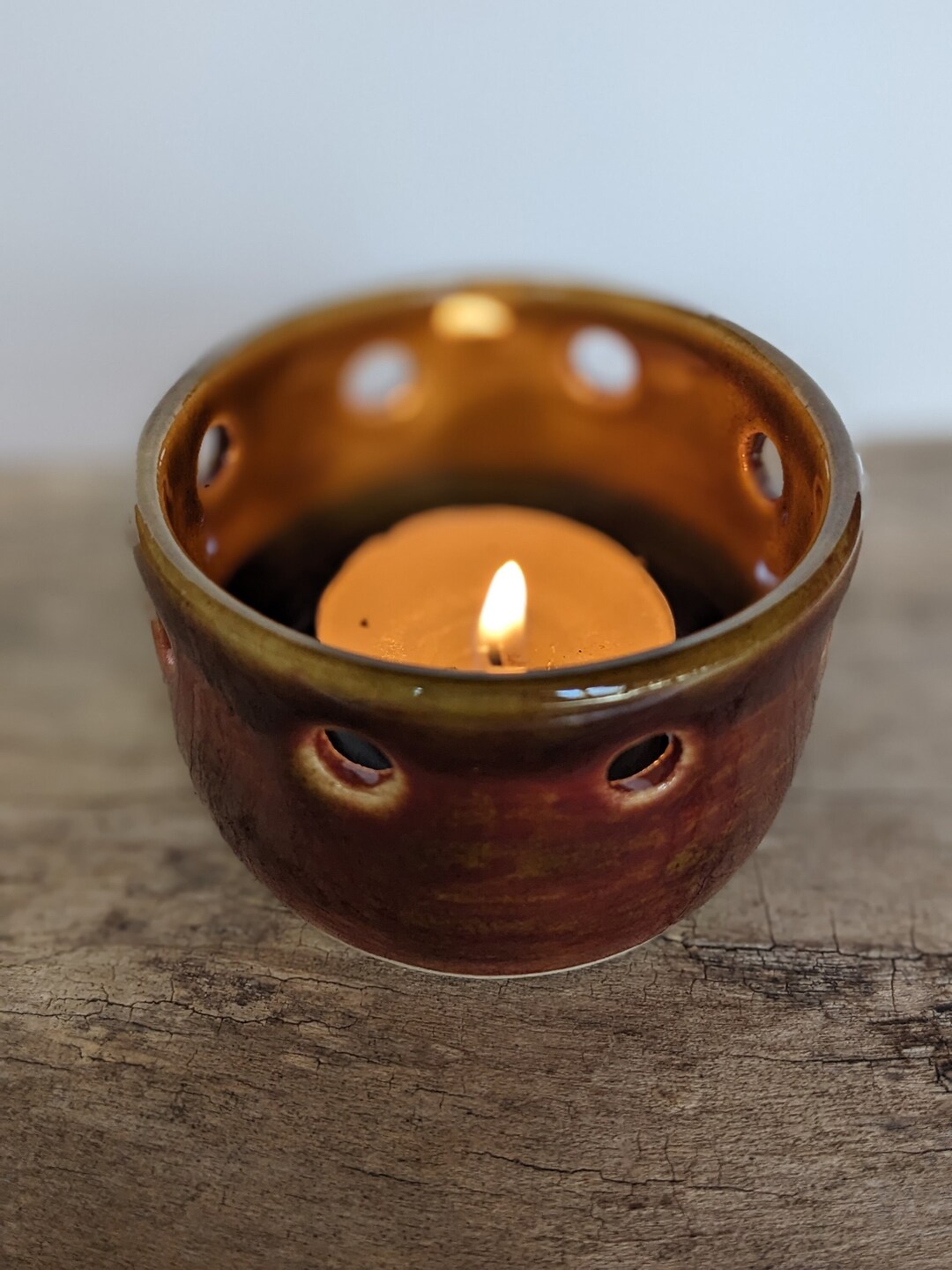 Ceramic Tea Light Candle Holder or Votive, Handmade Pottery, Gift Idea ...