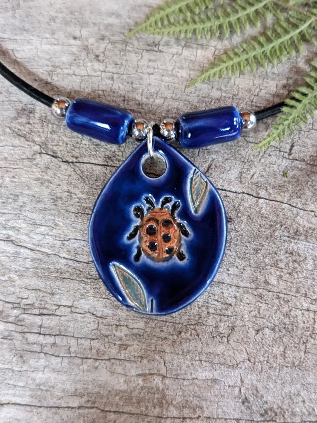Ladybug Ceramic Pottery Necklace, Handmade, Good Luck Symbol ...