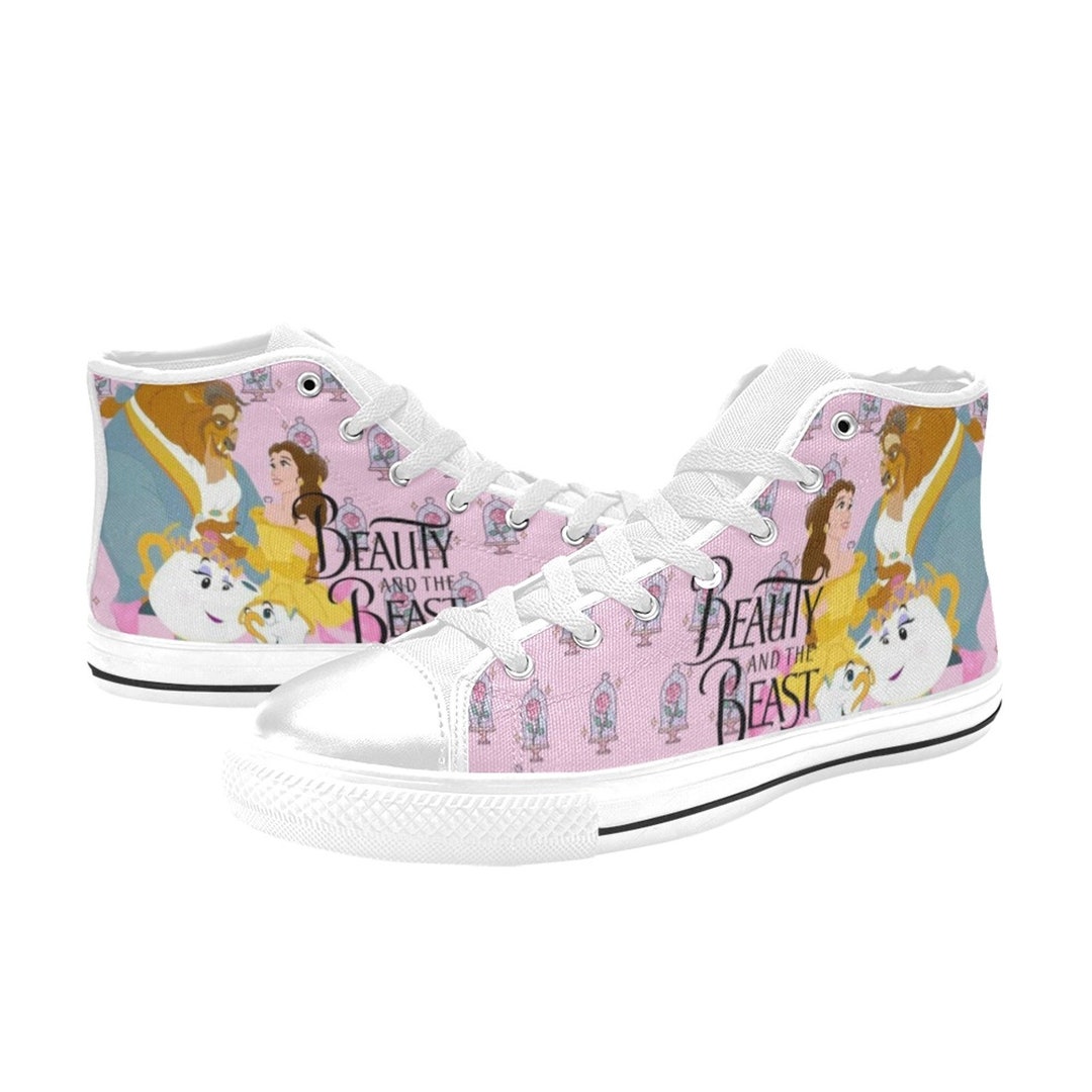 Beauty and the Beast Canvas High Top Shoes Custom Sneakers - Etsy