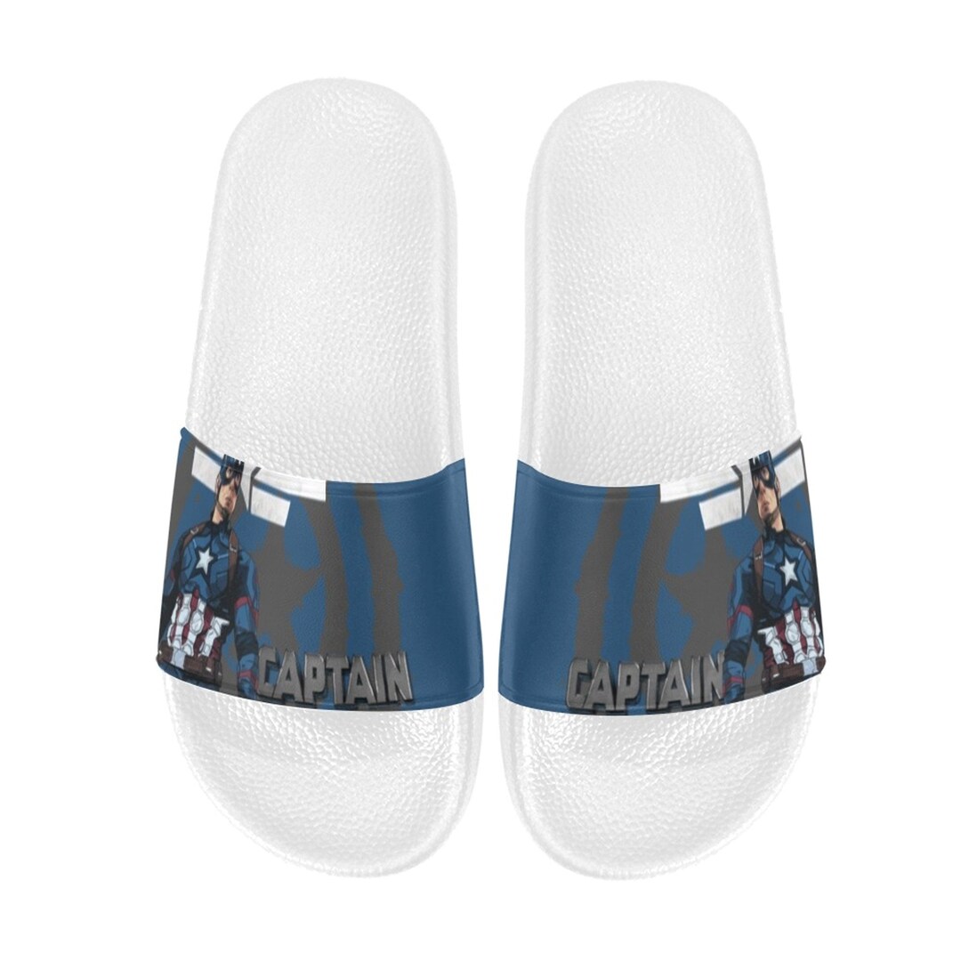 Custom Captain America Slide Sandals: Unisex Boyfriend/girlfriend Gift ...