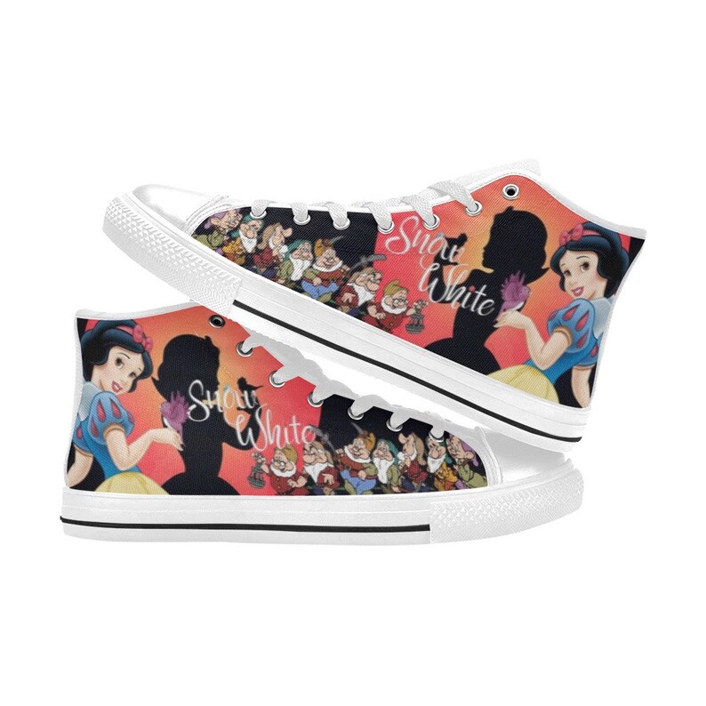 Snow White High Top Canvas Shoes Sneakers Custom - Etsy