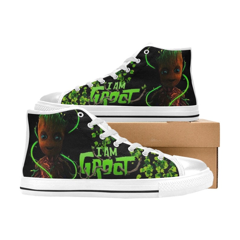 Groot Inspired High Top Canvas Shoes Custom Both for Men and - Etsy