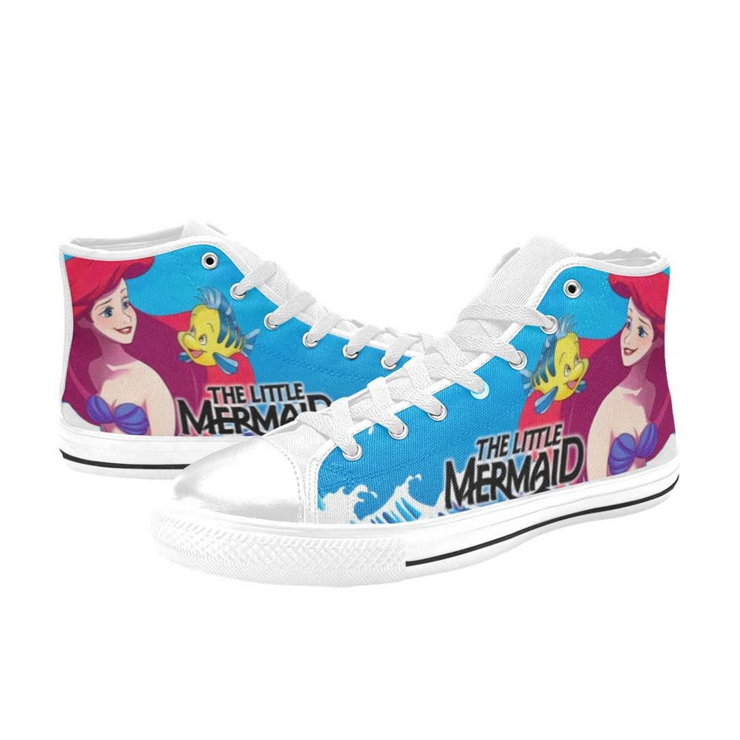 The Little Mermaid Inspired High Top Canvas Shoes Custom Both for Men ...