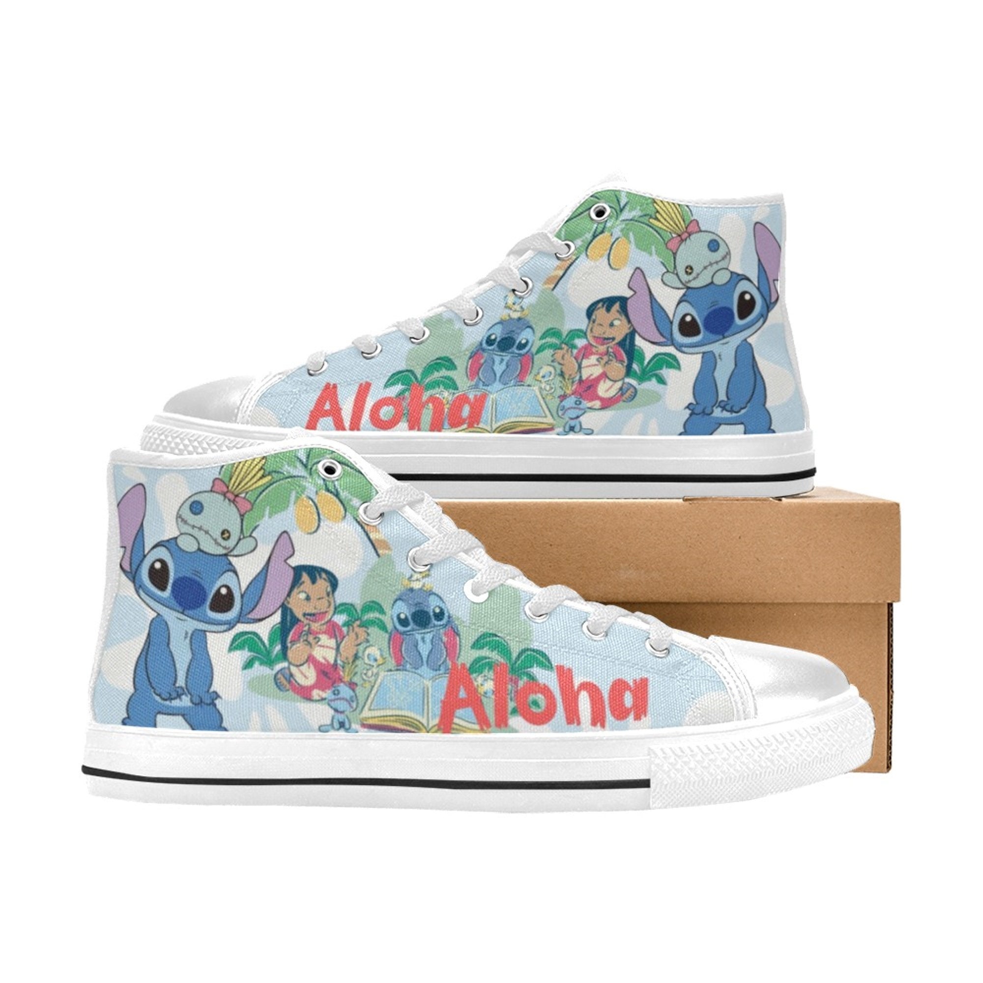 Lilo & Stitch Inspired High Top Canvas Shoes Custom Both for - Etsy