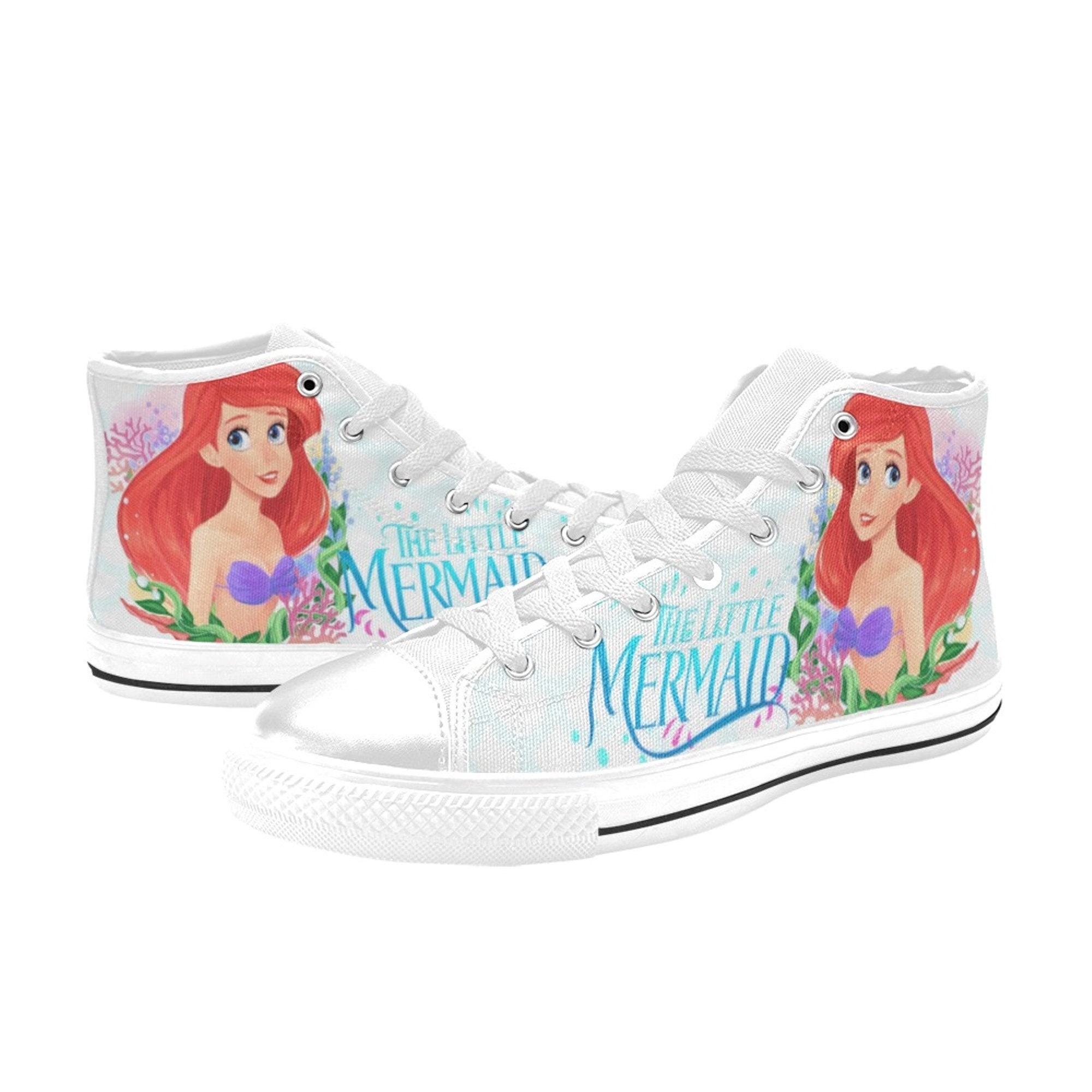 The Little Mermaid Inspired High Top Canvas Shoes Custom Both - Etsy