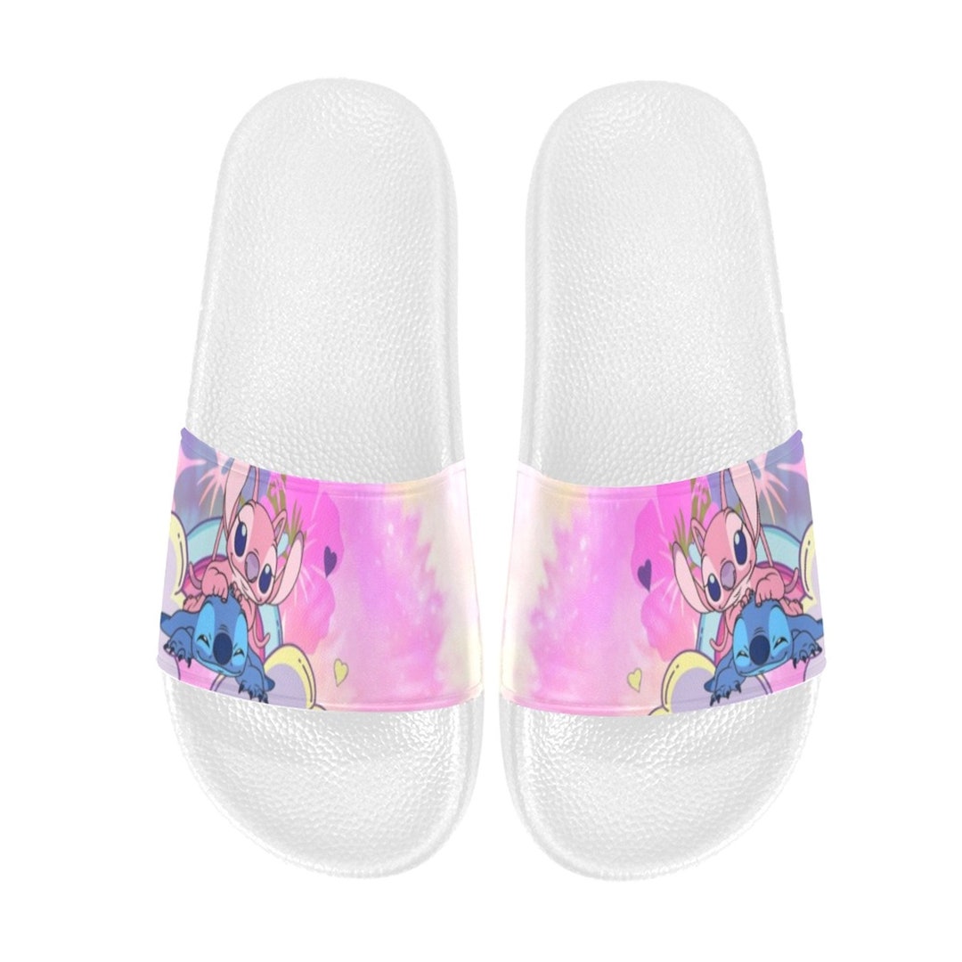 Stitch & Angel Custom Slide Sandals Unisex for Boyfriend or Girlfriend ...