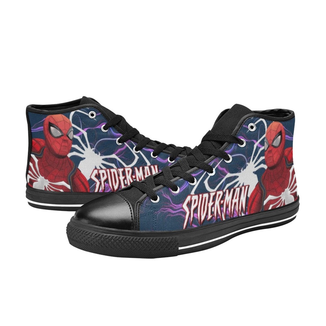 Spiderman High Top Canvas Shoes Custom Sneakers - Etsy