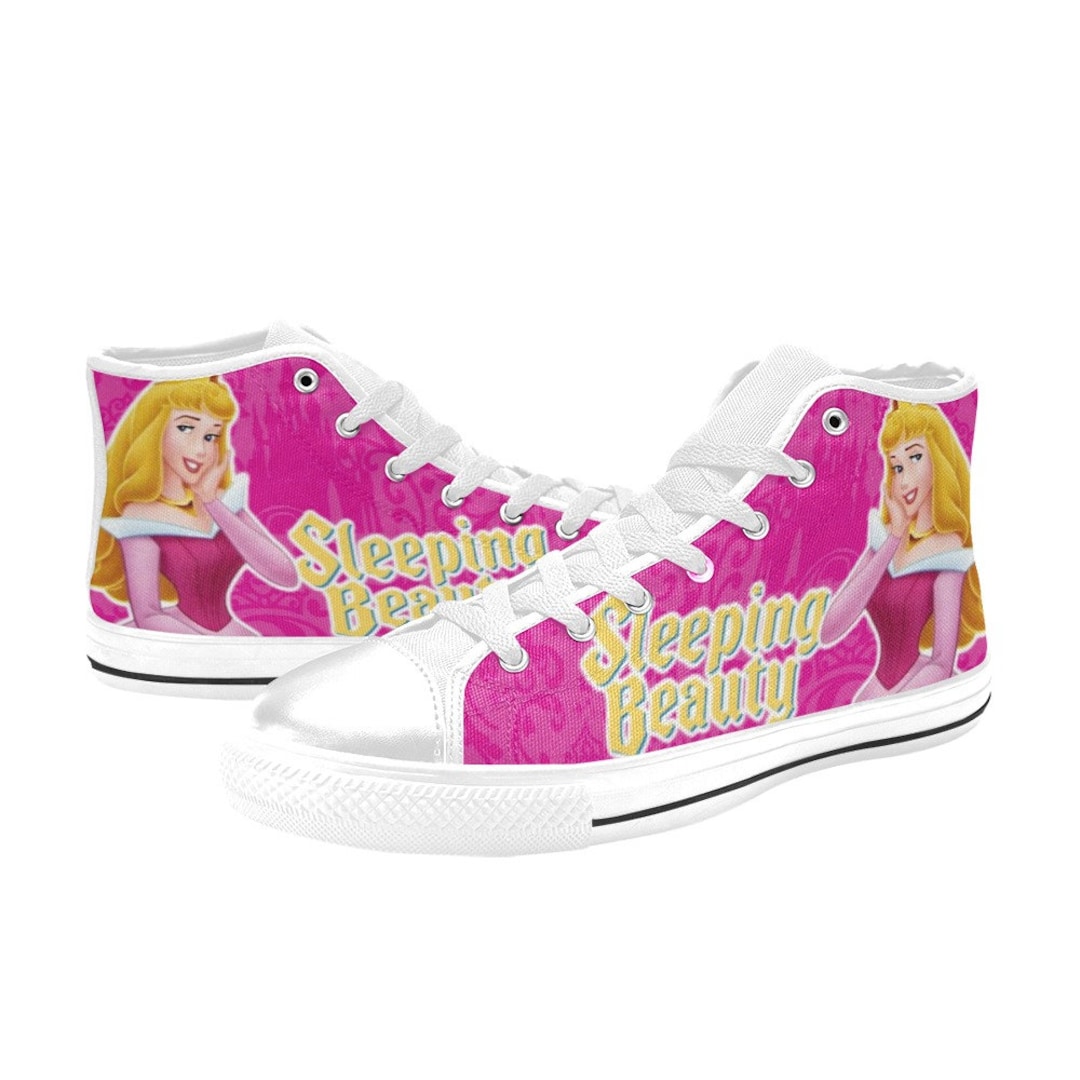 Sleeping Beauty High Top Canvas Shoes Custom Both for Men and Women ...