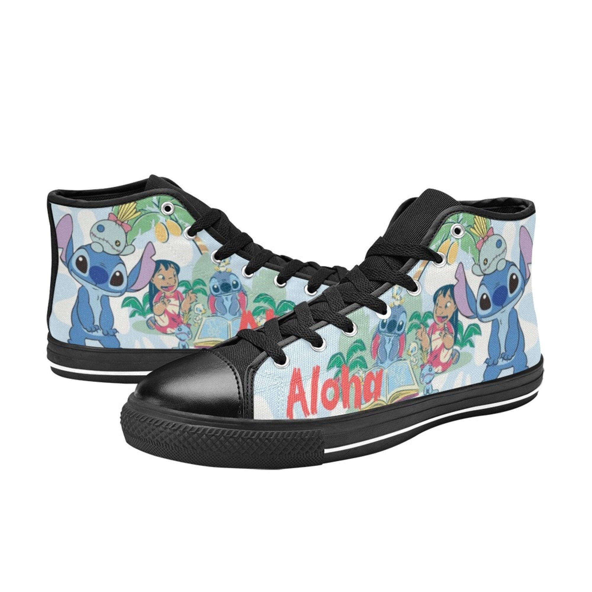 Lilo & Stitch Inspired High Top Canvas Shoes Custom Both for - Etsy