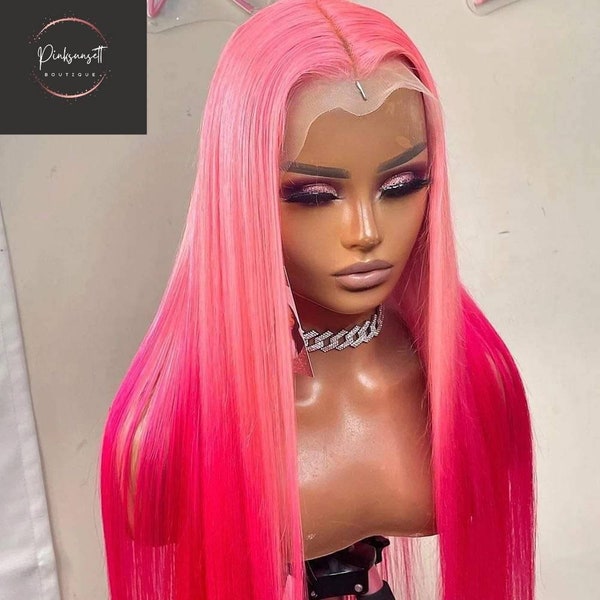 Pink Wig - Etsy