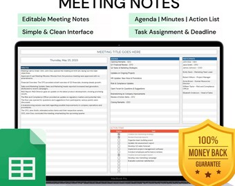 Weekly Meeting Notes Google Sheets Template Meeting Agenda, Minutes ...