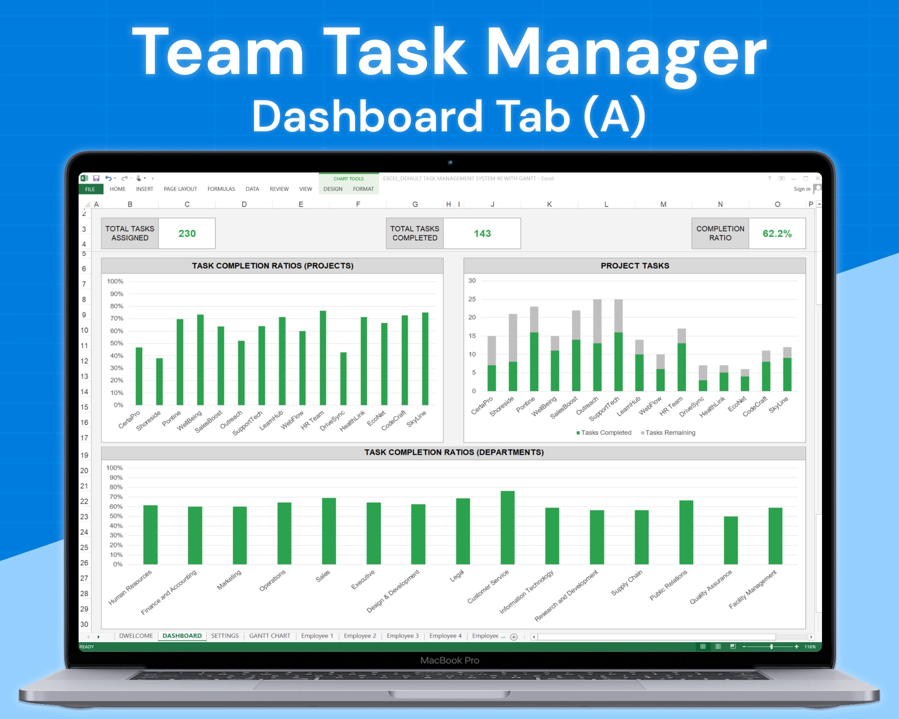 Team Task Manager: Multi-teams Management | Excel Template - Etsy