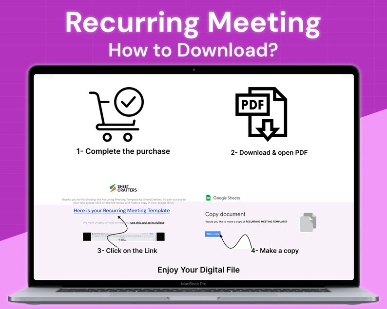 Recurring Meeting Template | Minutes, Agenda & Action Itemlist Tracker ...