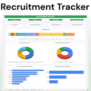 Recruitment Tracker Google Sheet Template - Etsy
