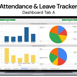 Employee Leave and Attendance Tracker | HR Dashboard | Google Sheets ...