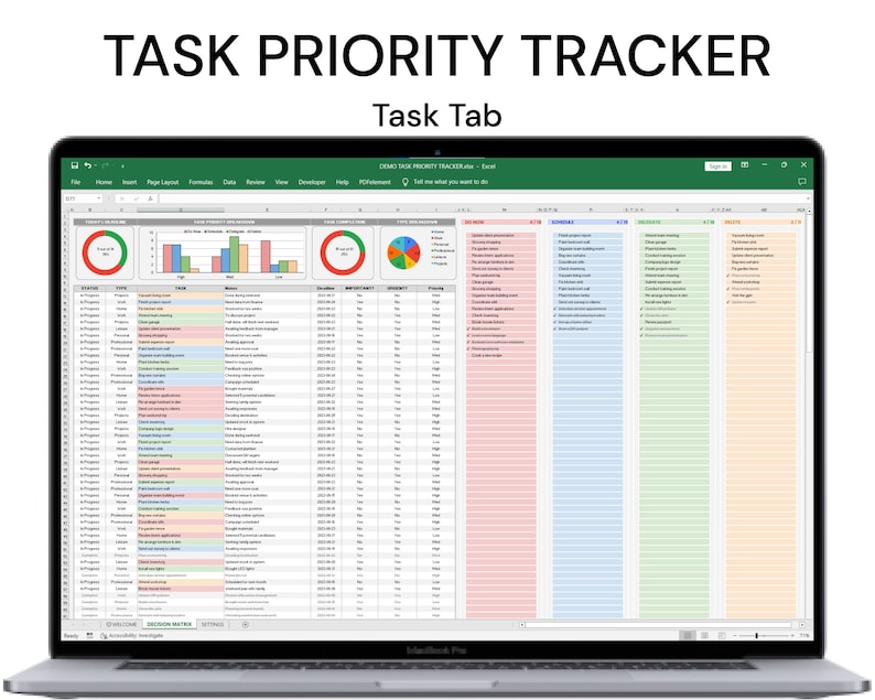 Task Priority Tracker: Eisenhower Matrix Excel Template - Etsy Task Priority Tracker: Eisenhower Matrix Excel Template - Etsy