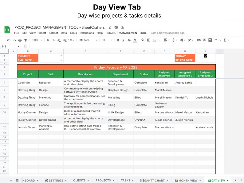 Project Tracker Google Sheet Template - Etsy