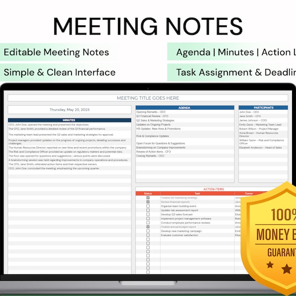 Meeting Notes Goodnotes Template - Etsy