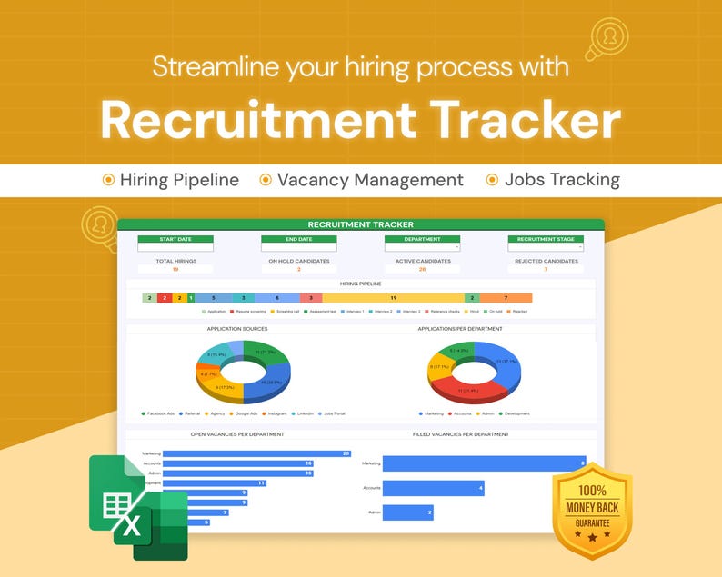 Recruitment Tracker Google Sheet Template - Etsy