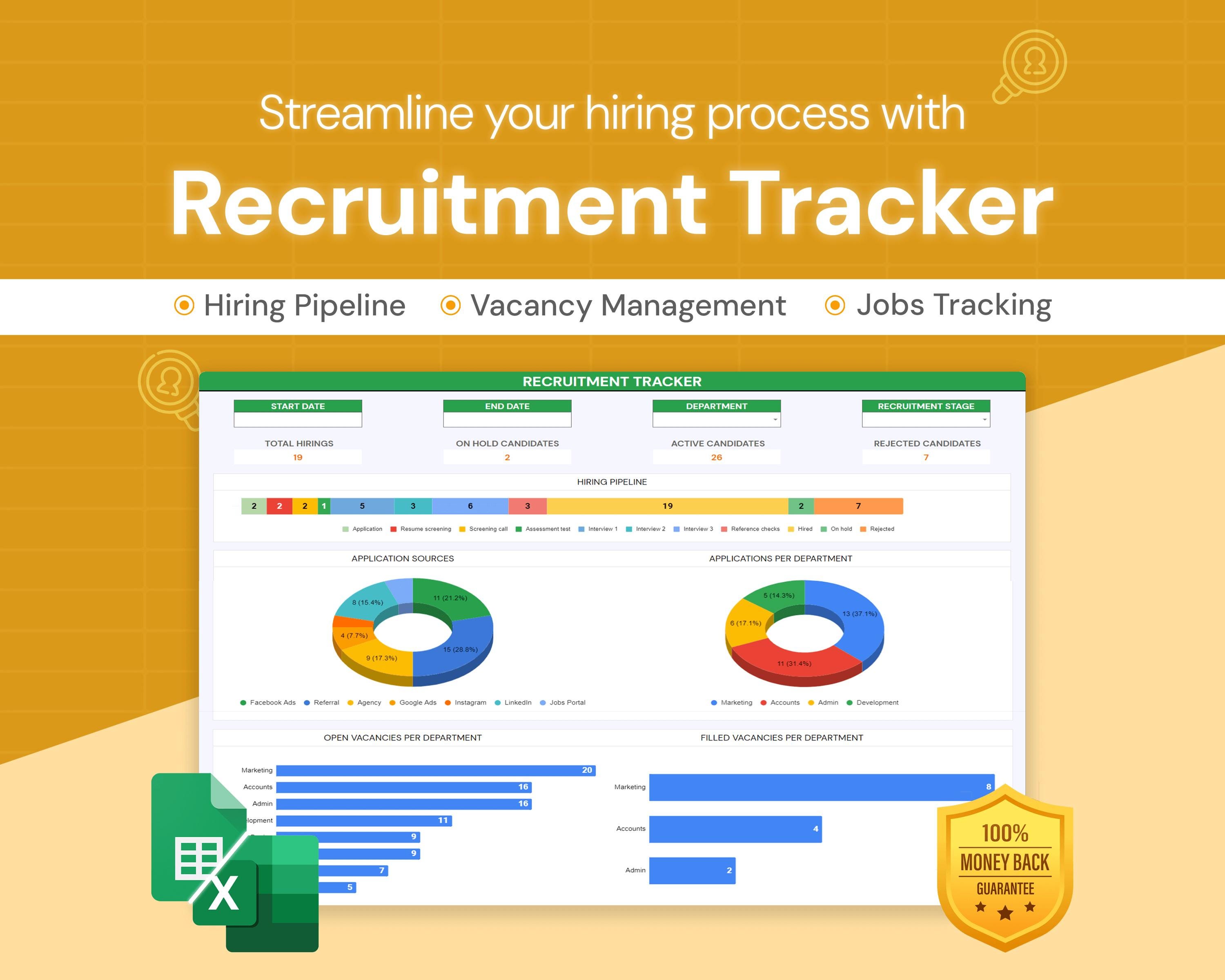 Recruitment Tracker | Google Sheet Template - Etsy