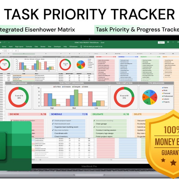 Excel Task Tracker - Etsy