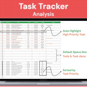 Task Tracker | Google Sheet Template - Etsy