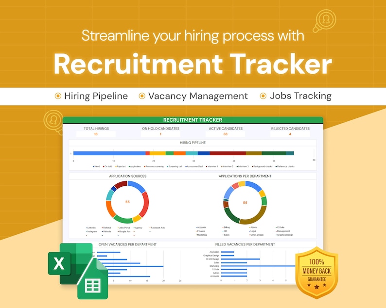 Recruitment Tracker | Excel Template - Etsy