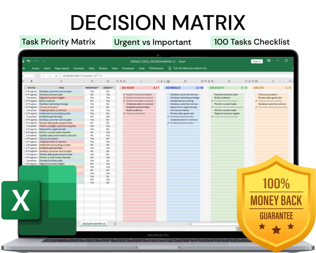Buy Decision Matrix Excel Template: Task Priority Tracker Online in ...