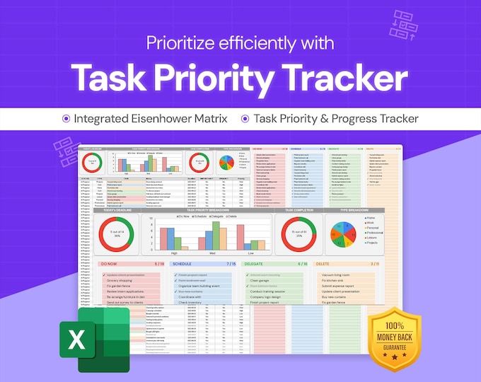 Task Tracker Priority Spreadsheet, to Do List Template, Automatic ...