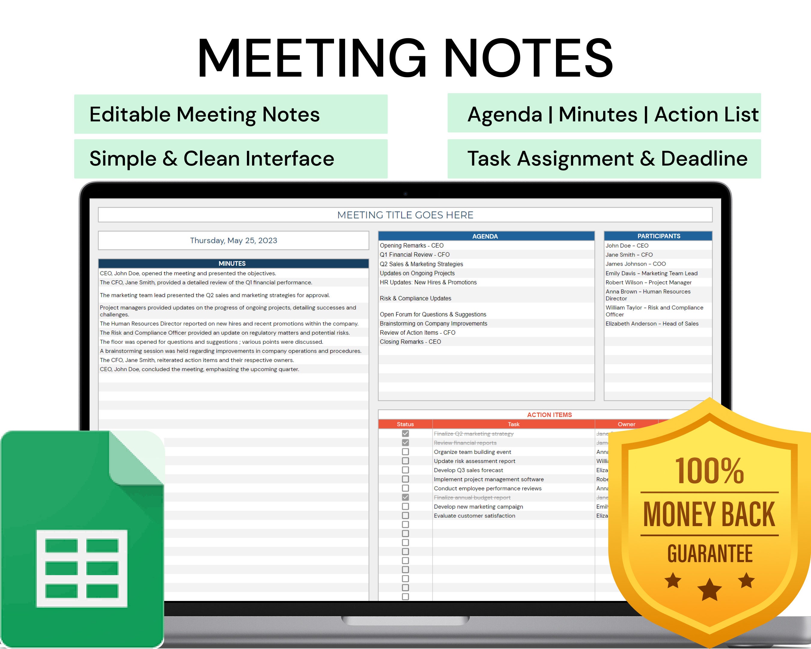 Meeting Templates Excel