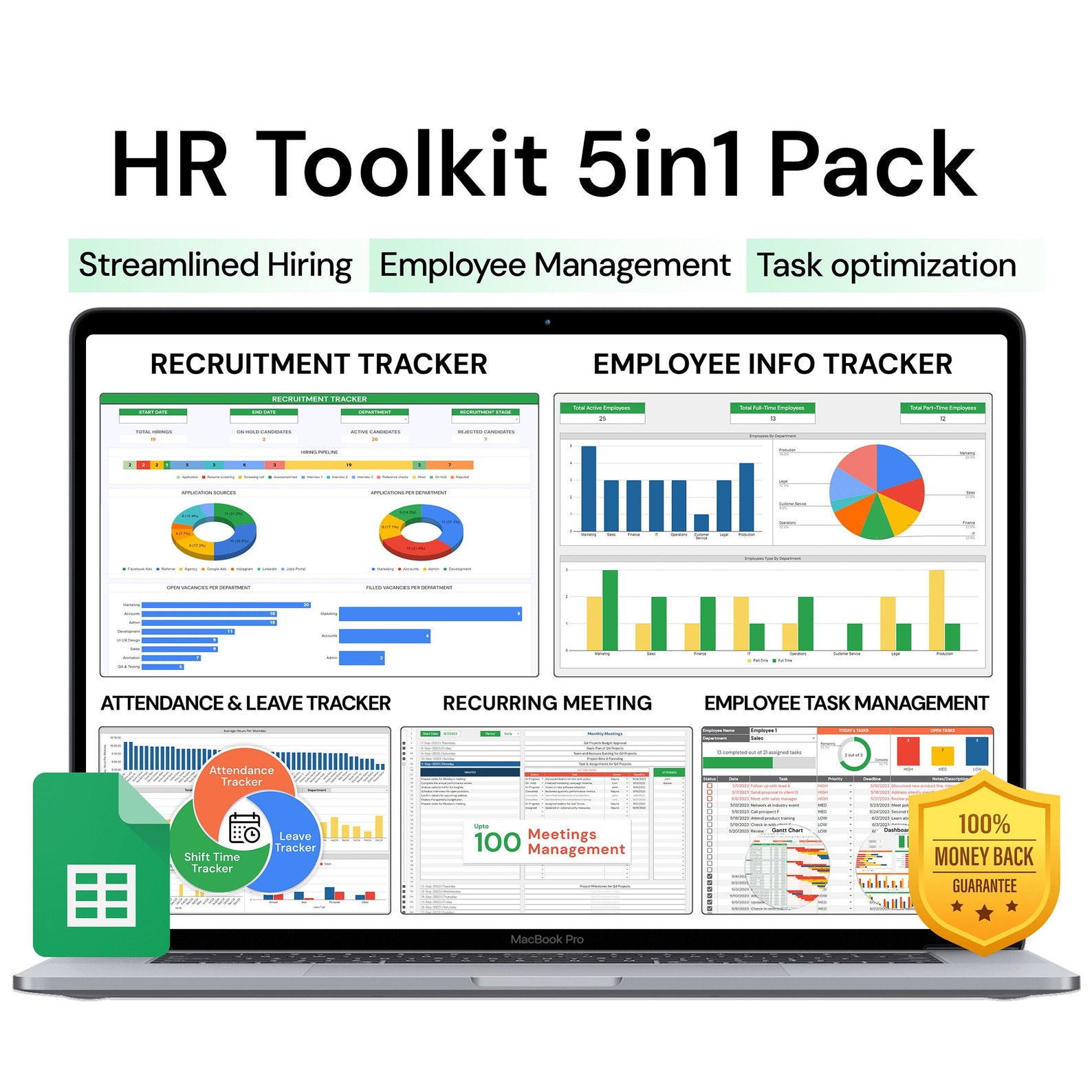 HR Toolkit 5in1 Pack: Recruitment, Attendance, Task & Meeting ...