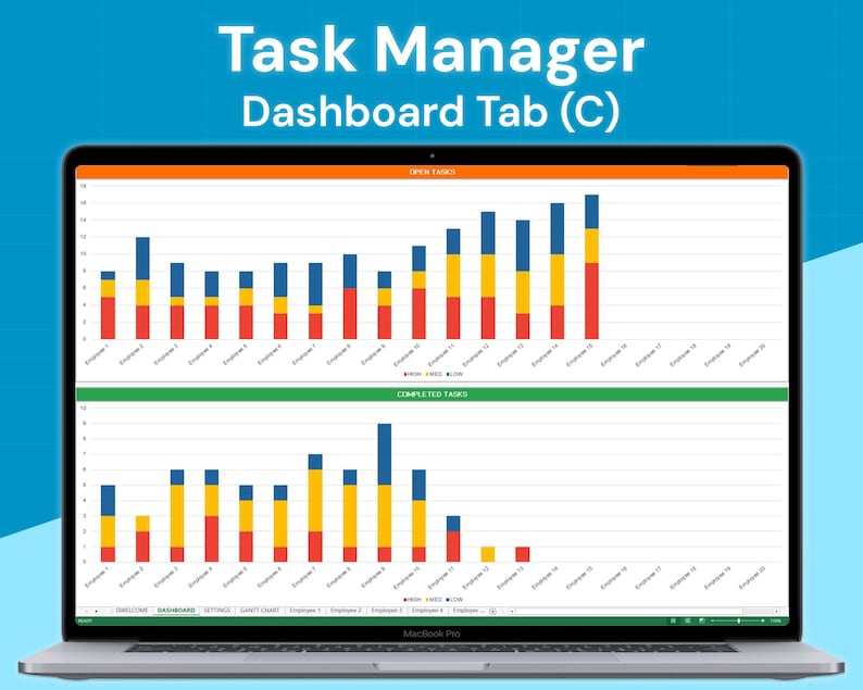 Task Manager: Employee To-do Tracking | Excel Template - Etsy