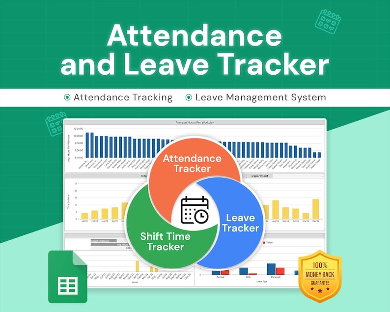 Employee Leave and Attendance Tracker | HR Dashboard | Google Sheets ...
