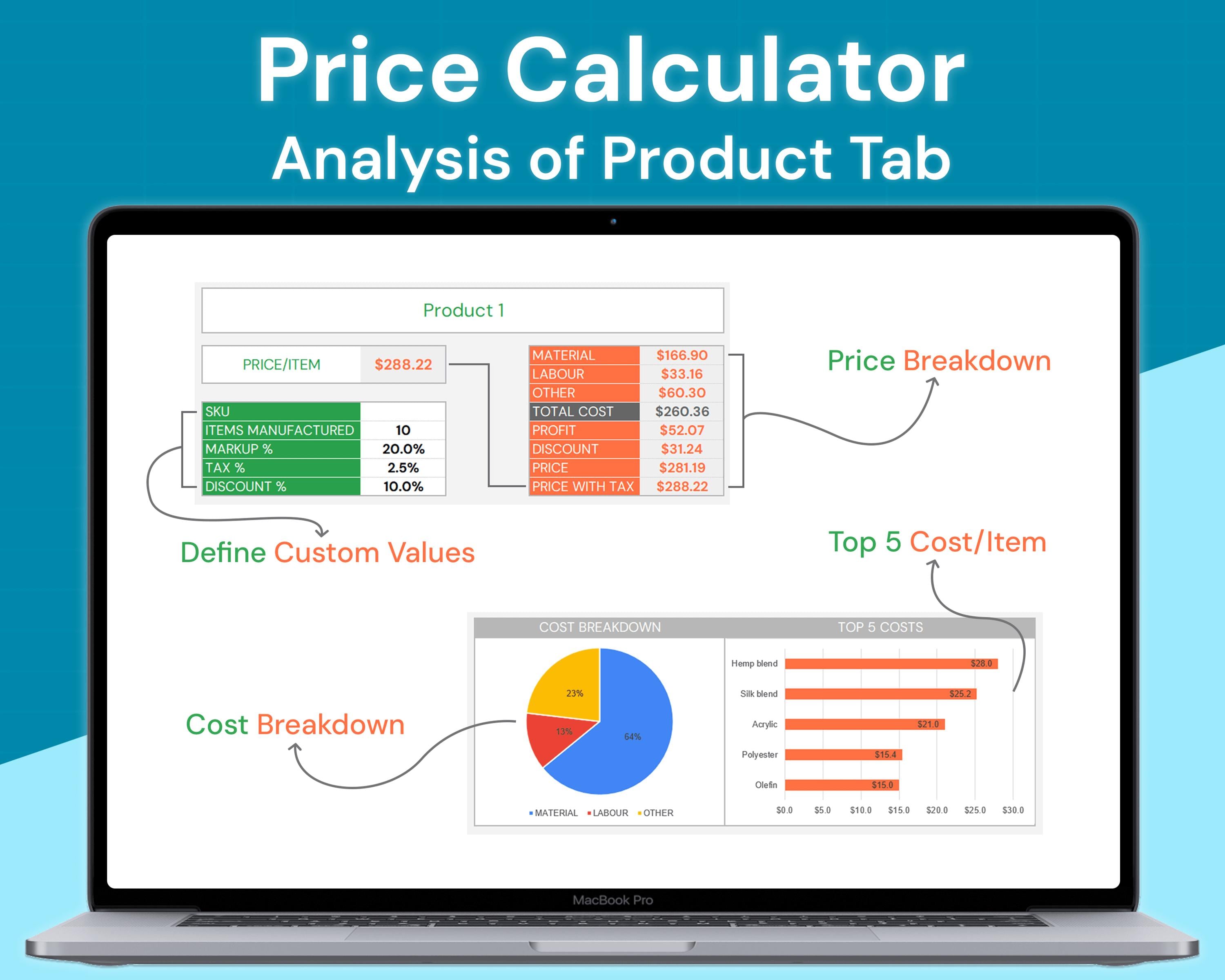 Price Tracker | Cost Calculator | Excel Template - Etsy
