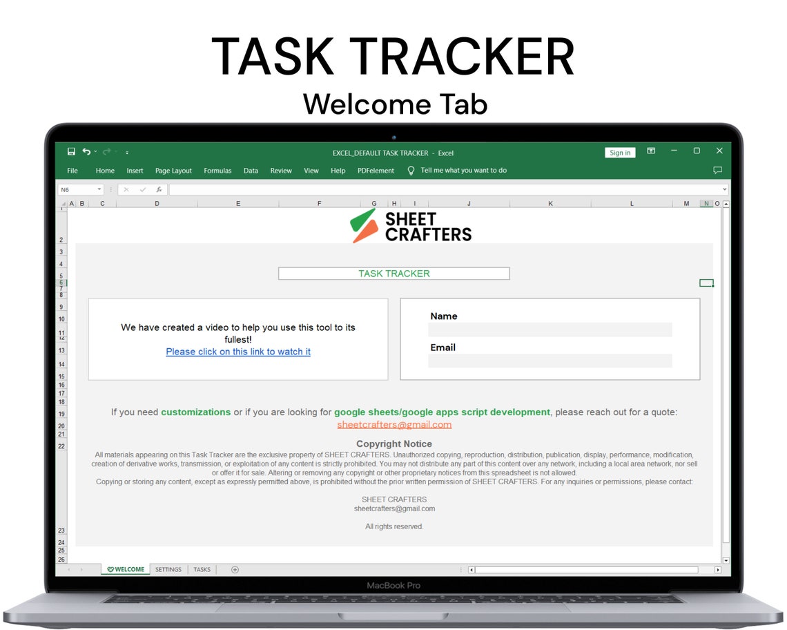 Task Tracker Excel Template - Etsy