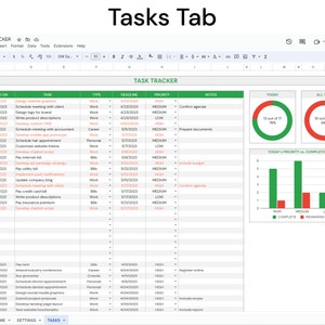 Task Tracker Google Sheet Template - Etsy Canada