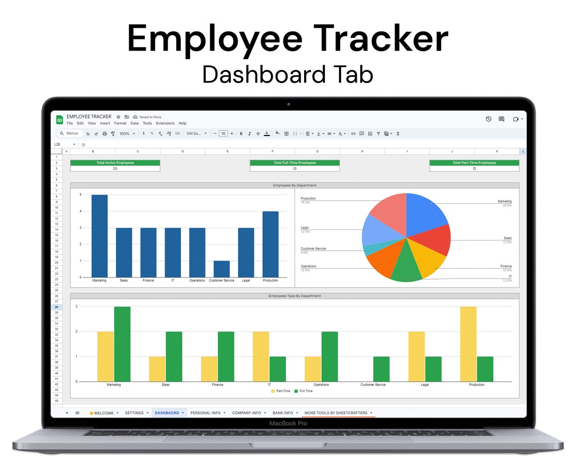 Employee Tracker: Team Details Hub | HR Tracker | Google Sheets ...