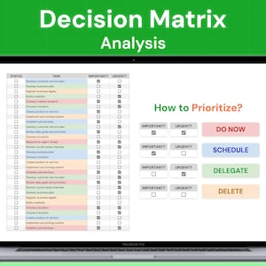 Decision Matrix: Task Priority Tracker | Google Sheet Template - Etsy