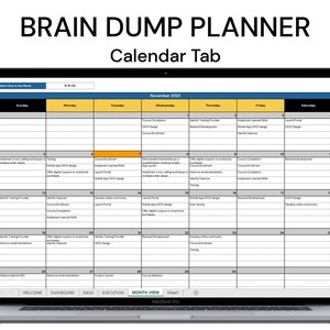 Brain Dump Planner Excel: Task Priority | Impact | Feasibility Matrix ...