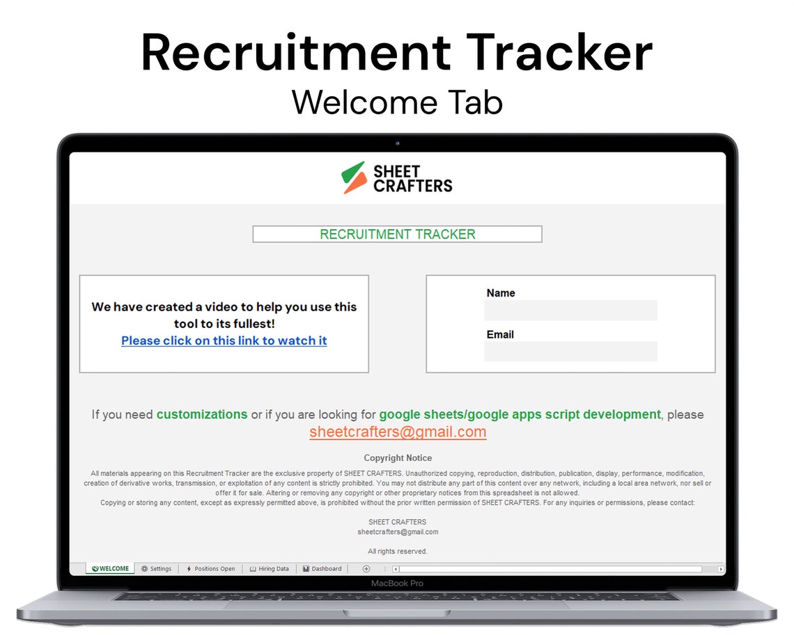Recruitment Tracker Excel Template - Etsy