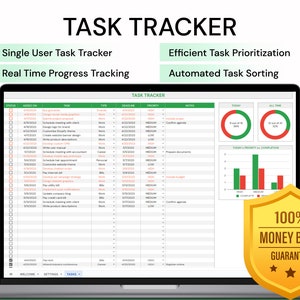 Task Tracker Google Sheet Template - Etsy