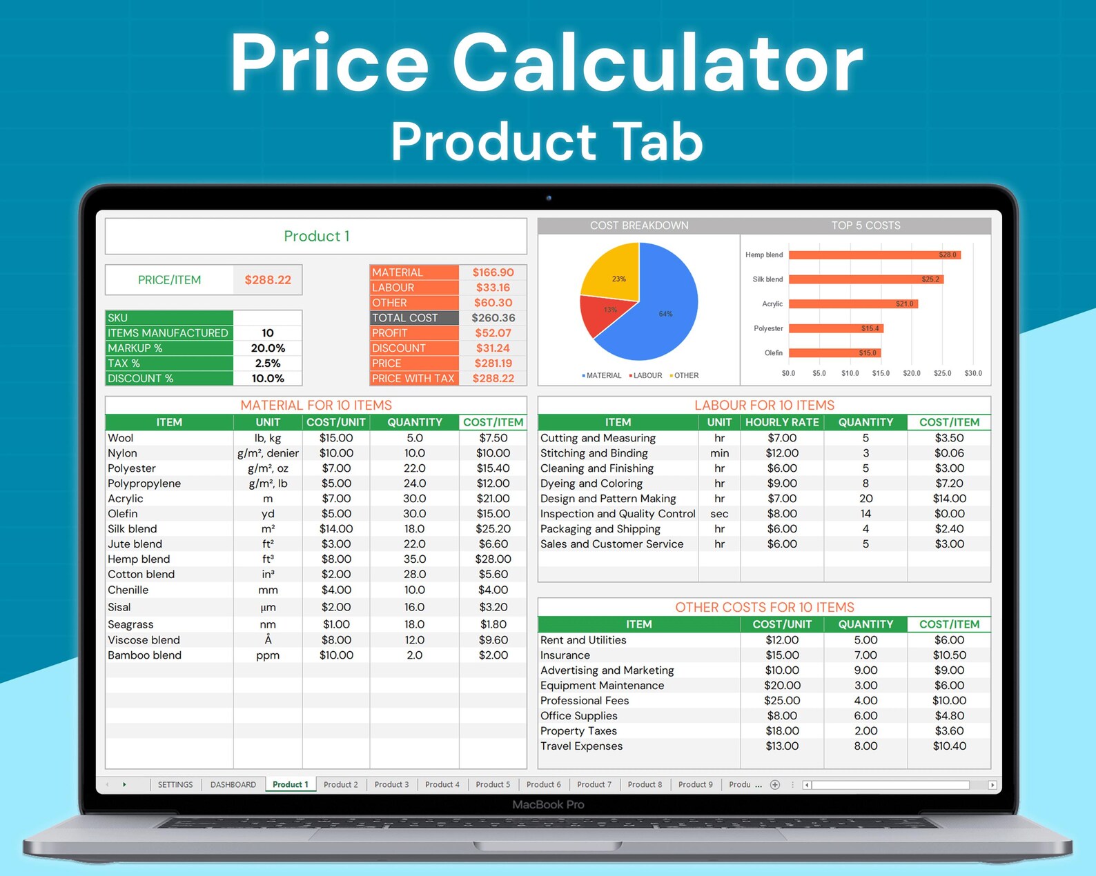 Price Tracker | Cost Calculator | Excel Template - Etsy