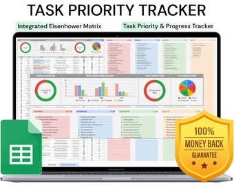 Eisenhower Decision Matrix Task Priority Tracker Spreadsheet to Do List Activity Google Task ...