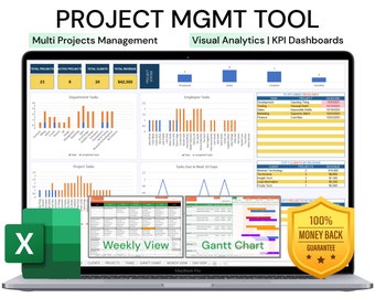 Project Management Template Excel, Project Tracker, Project Planning ...